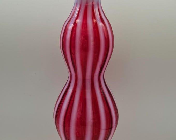 Vintage 1953 Fenton New World Rib Optic Cranberry Opalescent Glass ...