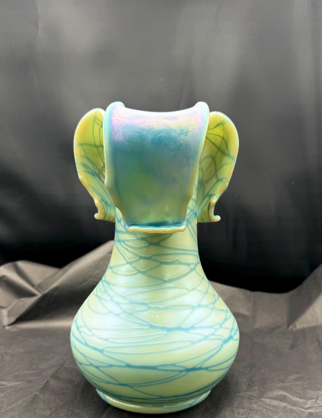 Stunning Art Nouveau Pallme Konig Bohemian Blue Threaded Czech ...