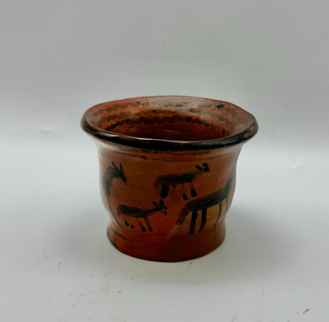 Antique Maricopa Redware Native American Pottery Pot Painted Horses - Etsy
