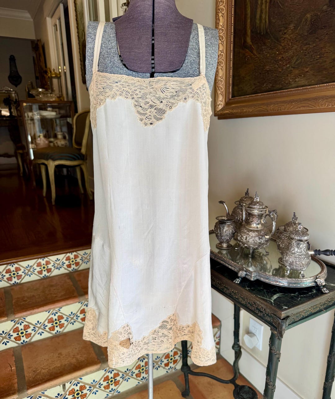 Vintage 1920s Pink Silk Nightgown Teddy With French Lace - Etsy