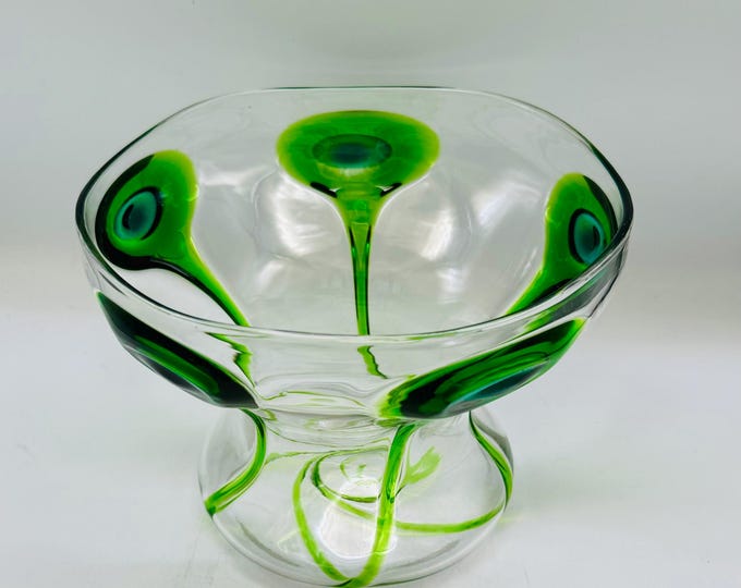 Gorgeous Large Antique Art Nouveau Stuart English Peacock Eye Glass ...