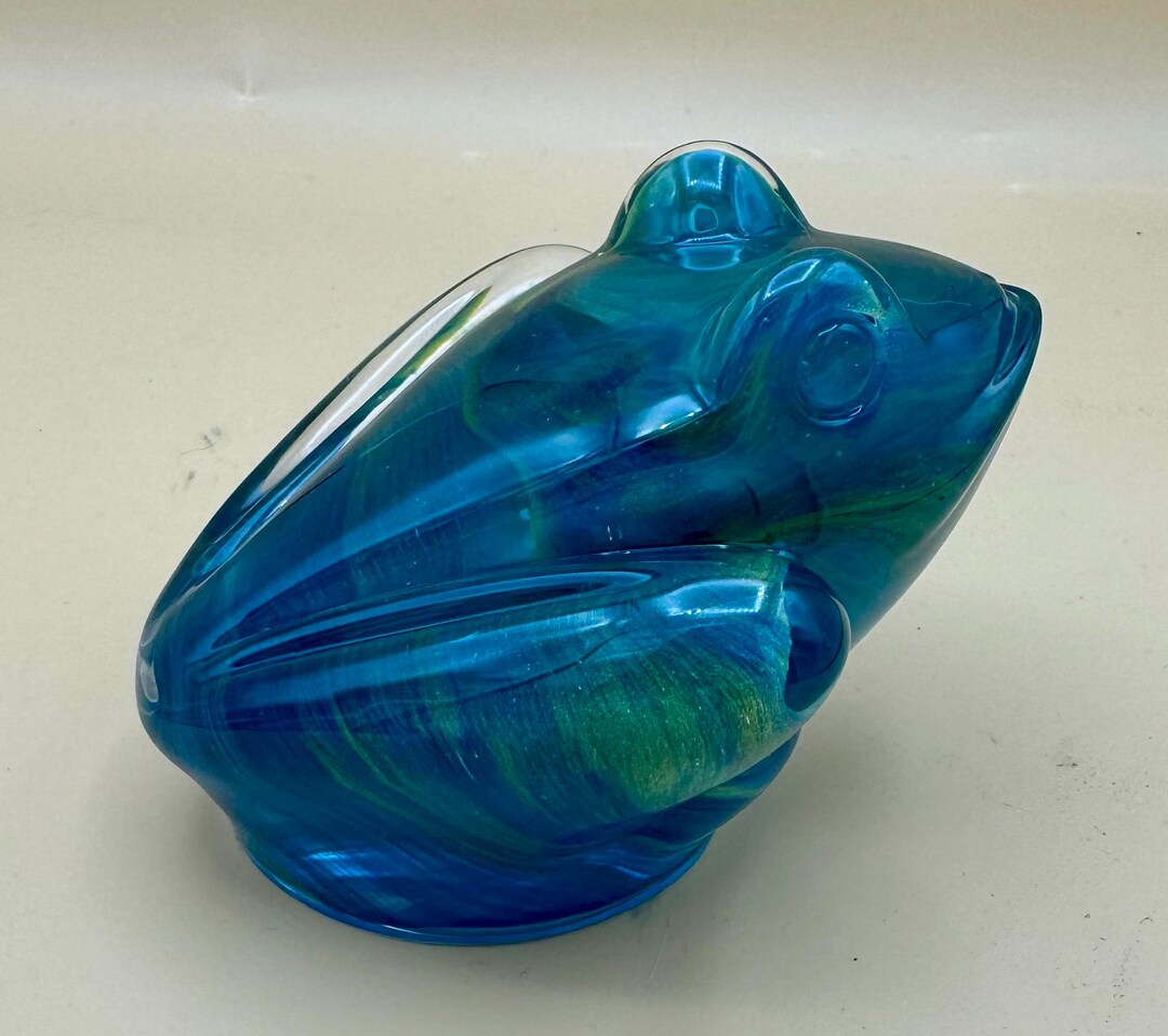 Vintage Daum Nancy Heavy Green Art Glass Frog Paperweight - Etsy