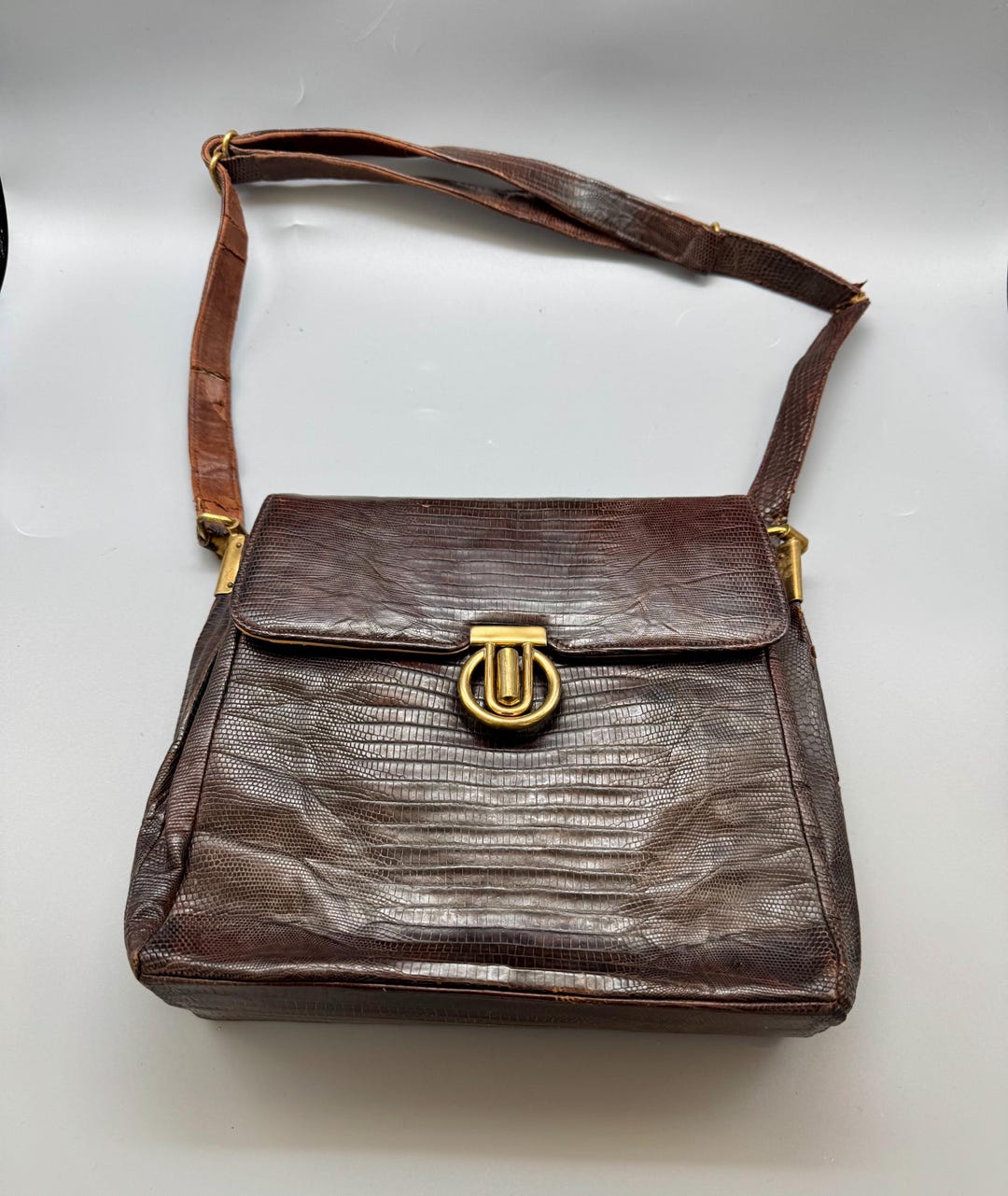 Fine Vintage Art Deco Bellestone Brown Crocodile Purse - Etsy