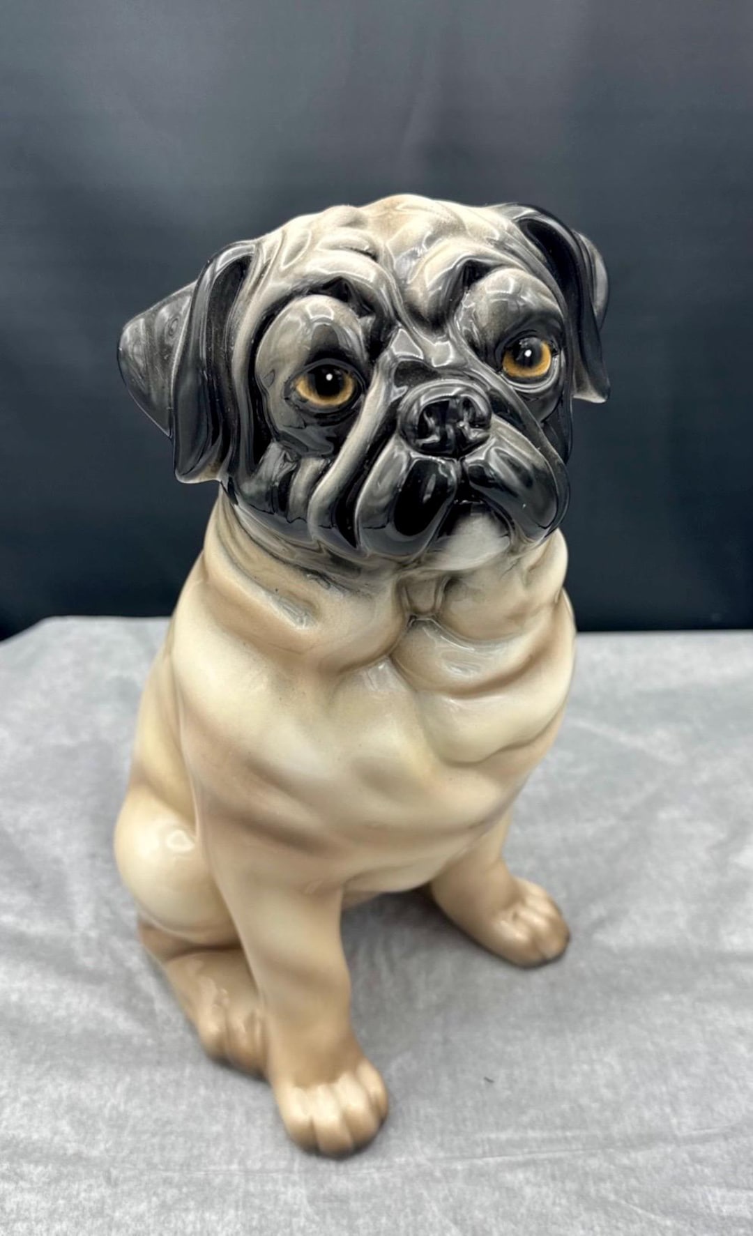 Vintage Ceramic 11” Pug Dog Figure Made Italy for Gumps - Etsy