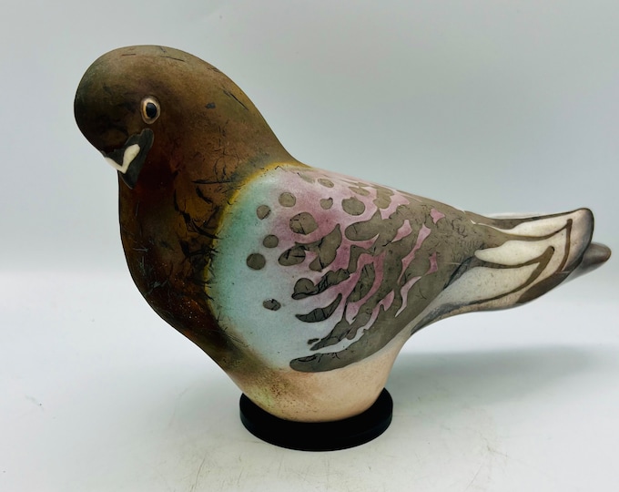 Vintage Signed Coalson Raku Art Pottery Pigeon - Etsy