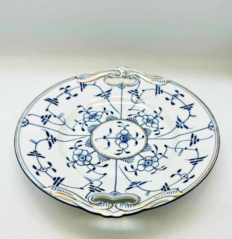 Antique Thuringia German Blue White Immortelle Porcelain Serving Tray ...