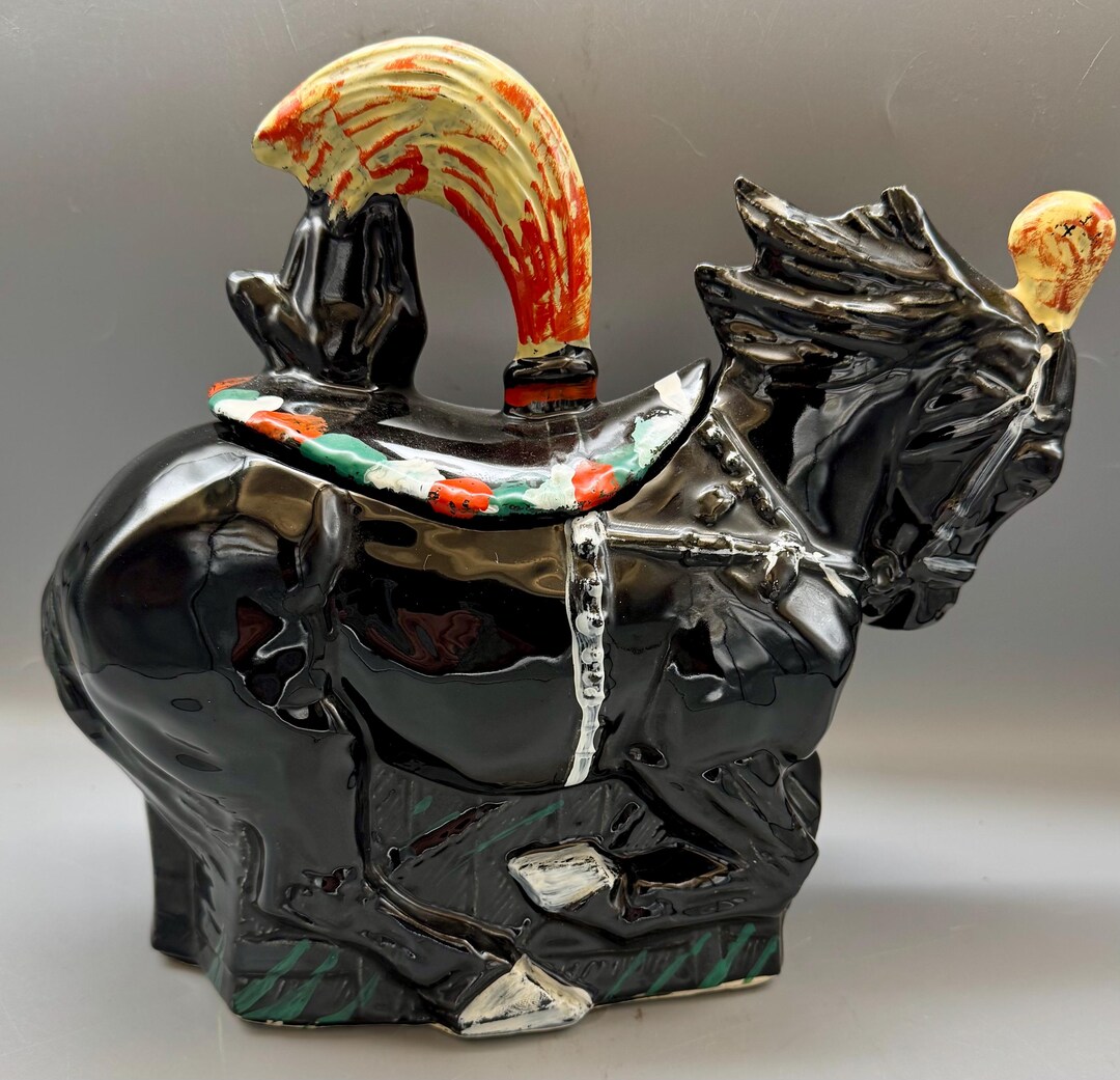 Vintage Mccoy Pottery Black Circus Pony & Monkey Cookie Jar Ex Cond - Etsy
