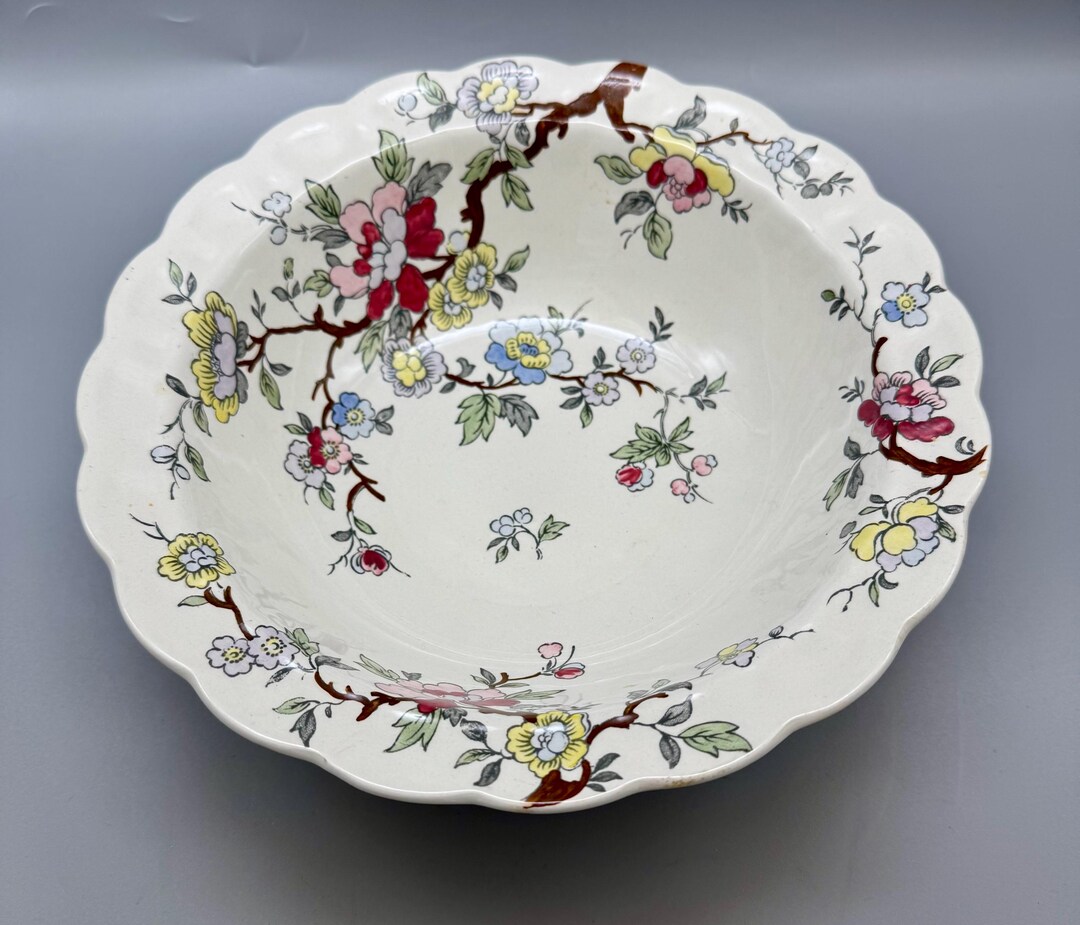 Vintage Booths Chinese Tree Porcelain Vegetable Serving 9” Bowl Ex ...