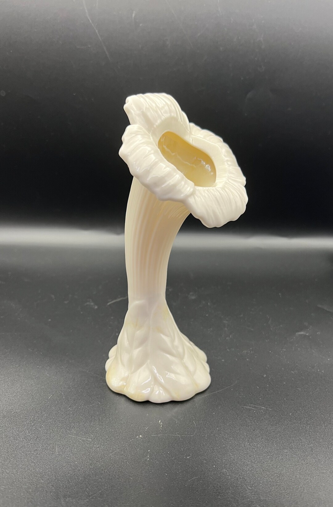Antique Belleek 2nd Black Mark Porcelain Trumpet Jack in Pulpit Vase - Etsy