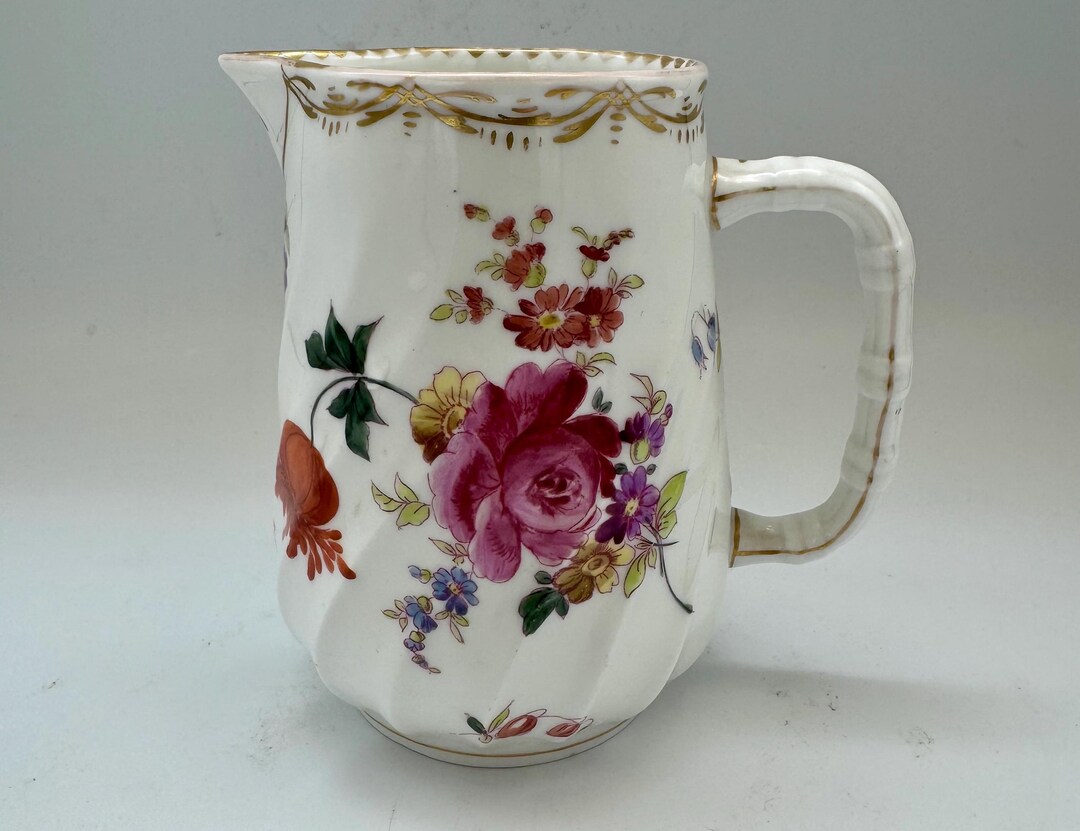 Antique Saxe Dresden Handpainted Floral Porcelain 4.5 Cream Pitcher - Etsy