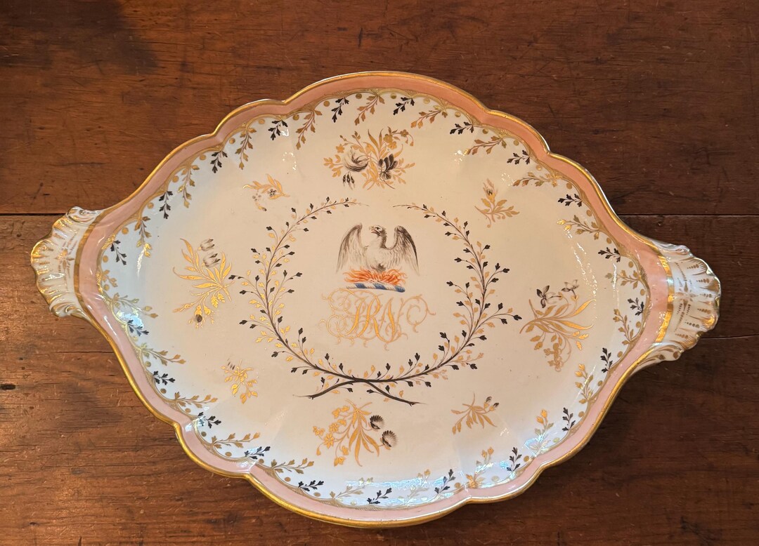 Antique 1780s Chamberlains Worcester Armorial Rising Phoenix Porcelain ...
