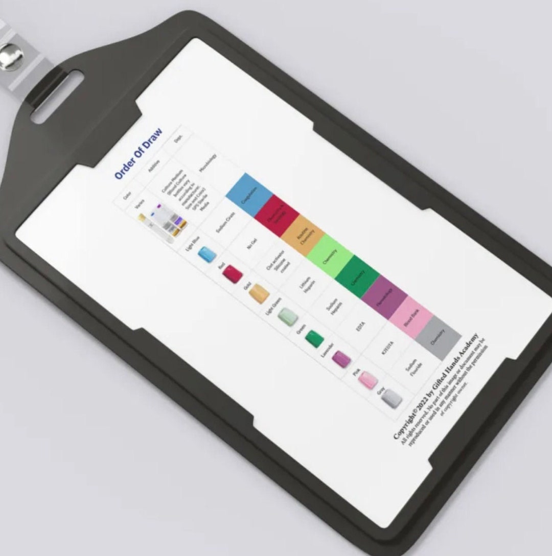 Phlebotomy Buddy order of Draw ID Card - Etsy