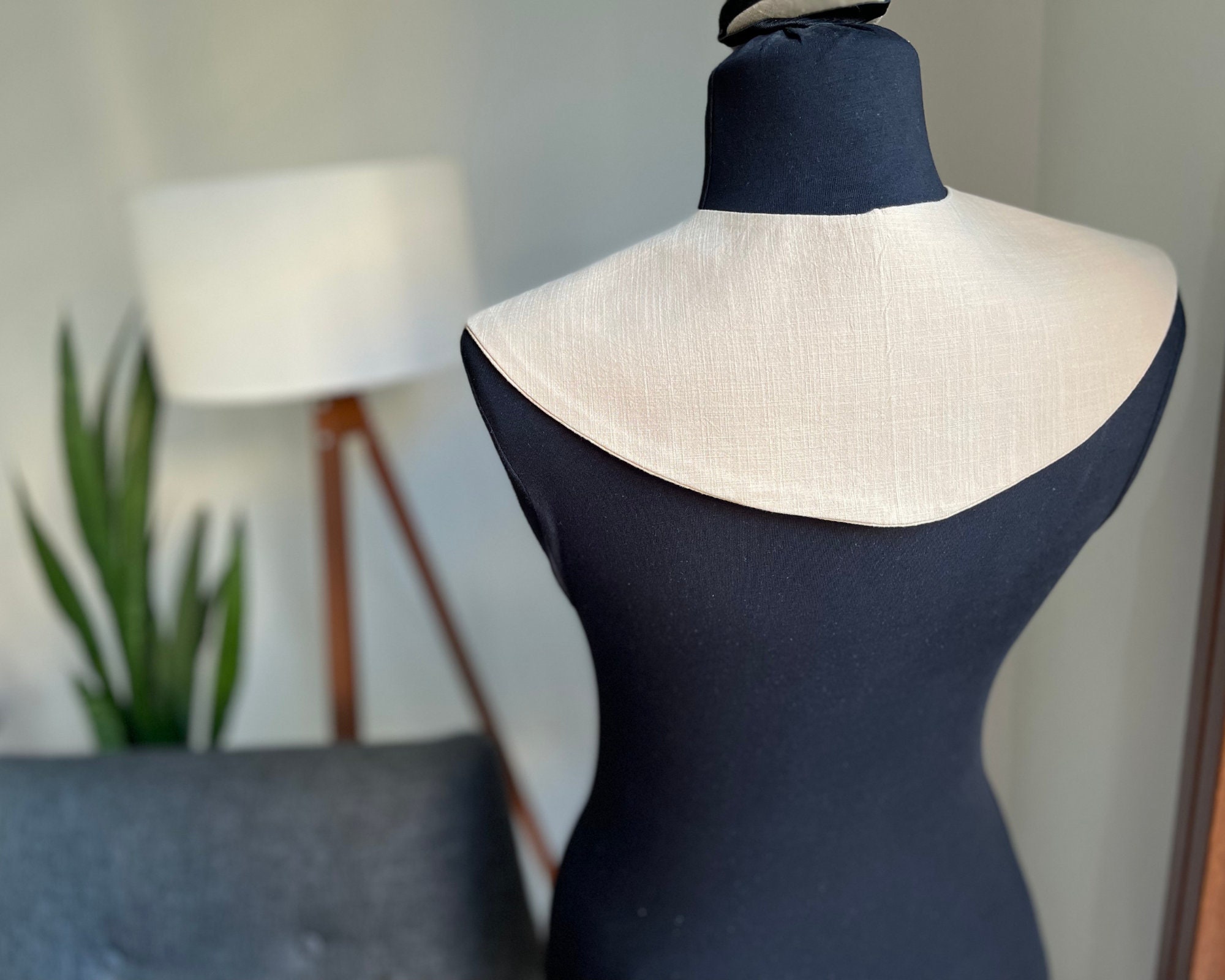 Brown Linen Collar, Women Detachable Collar, Floral Hand Embroidered ...