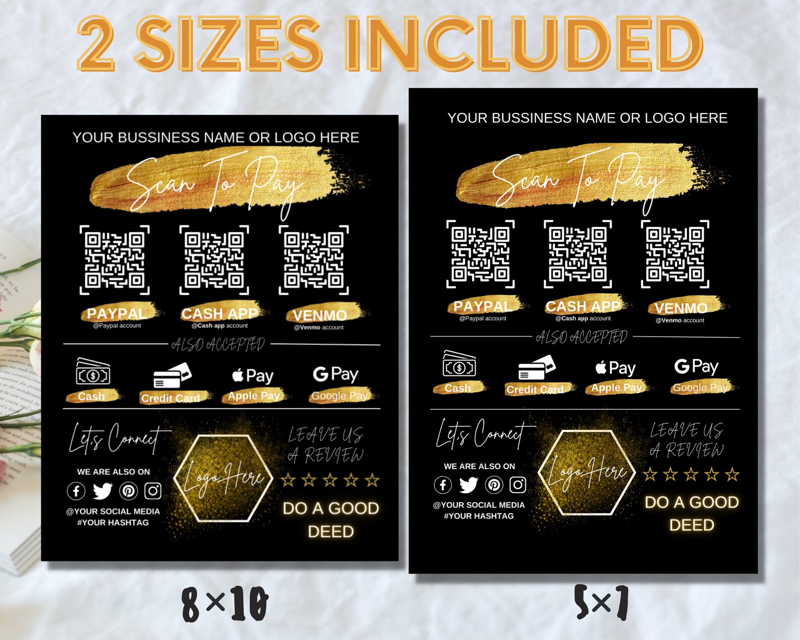 Editable Scan to Pay Template Scan and Pay Sign Printable QR - Etsy