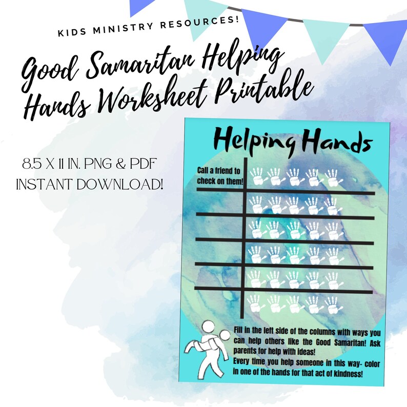 Kids Ministry Printable the Good Samaritan Helping Hands Worksheet - Etsy