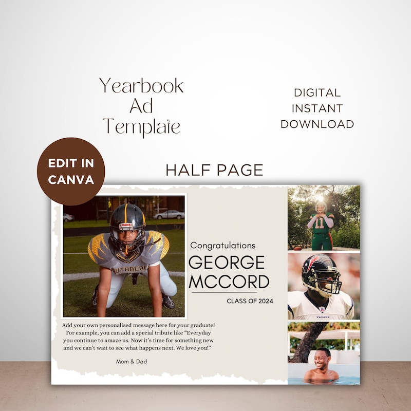Football Ad for High School - Etsy