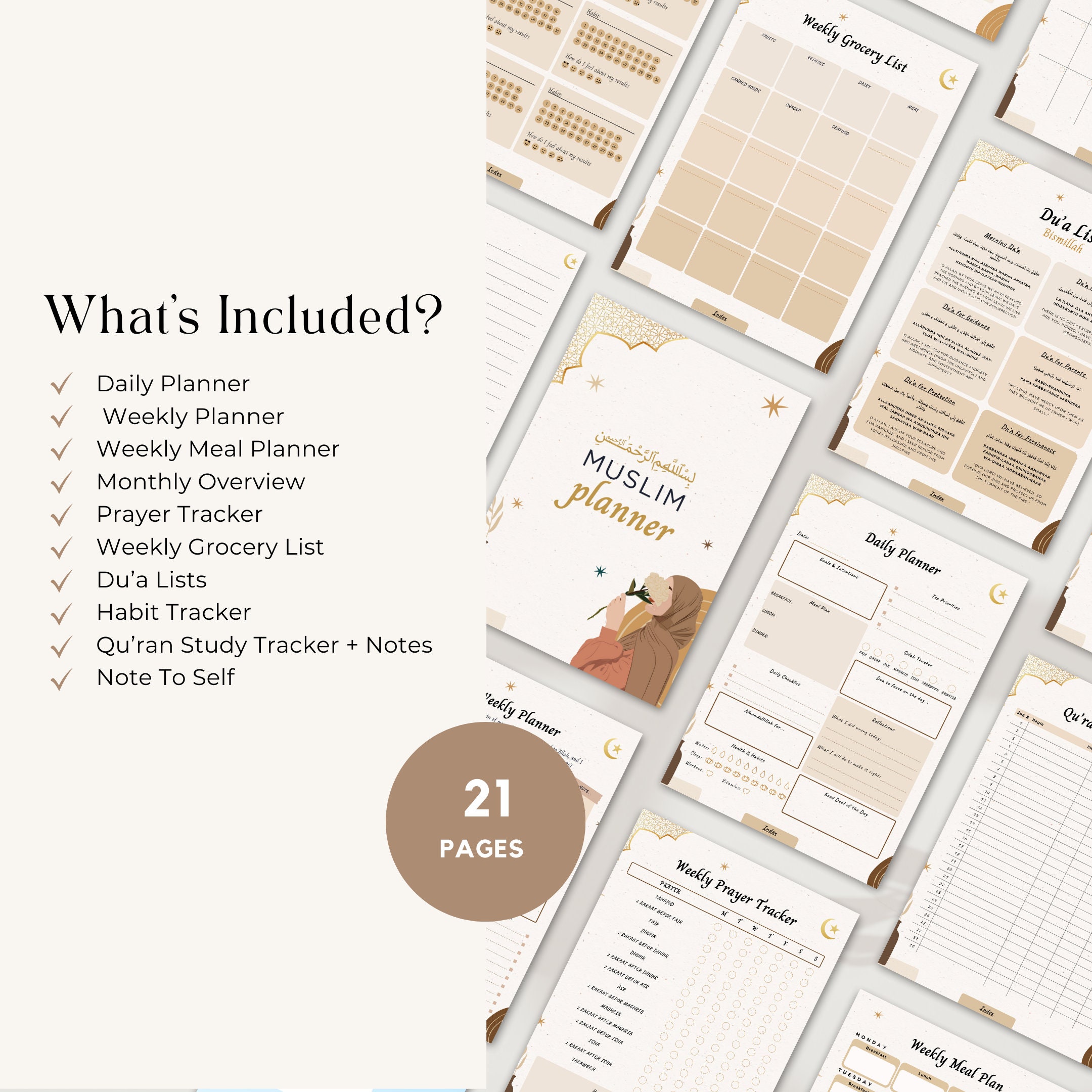 Muslim Journal Printable and Digital, Muslimah Planner, Prayer Journal ...