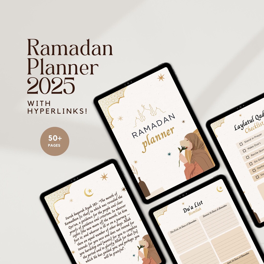 Hyperlinked Digital Ramadan Planner, Quran and Salah Tracker (printable ...