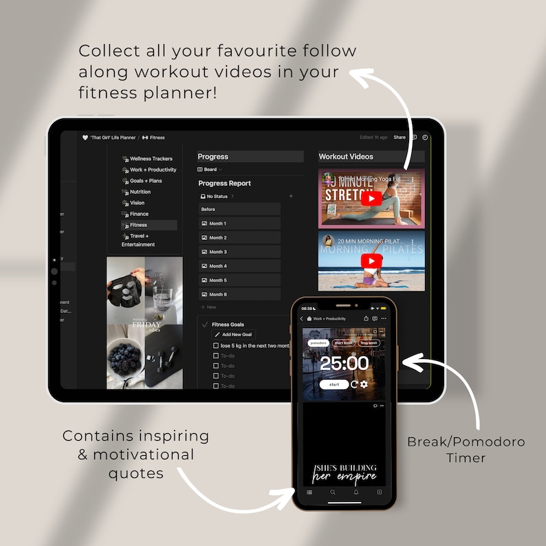 Comprehensive Dark Mode Notion Life Planner for Productivity and ...