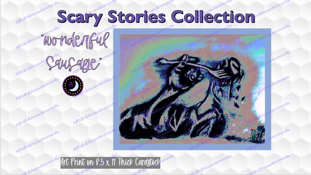Scary Stories Wonderful Sausage, Dark Art Decor, Gothic Abstract Art ...