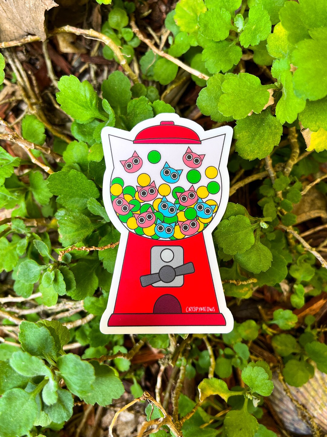 Gumball Machine Cat Sticker, 90s Nostalgia Sticker, Water Bottle ...