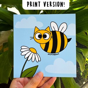 Cat Bee Sticker, Adorable Laptop Decal, Summertime Stickers, Cute Water ...