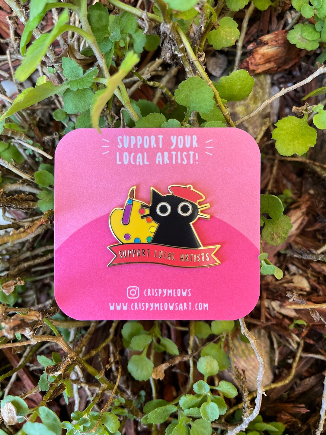 Support Local Artists Cat Enamel Pin • Hard Enamel Pins for Backpack ...