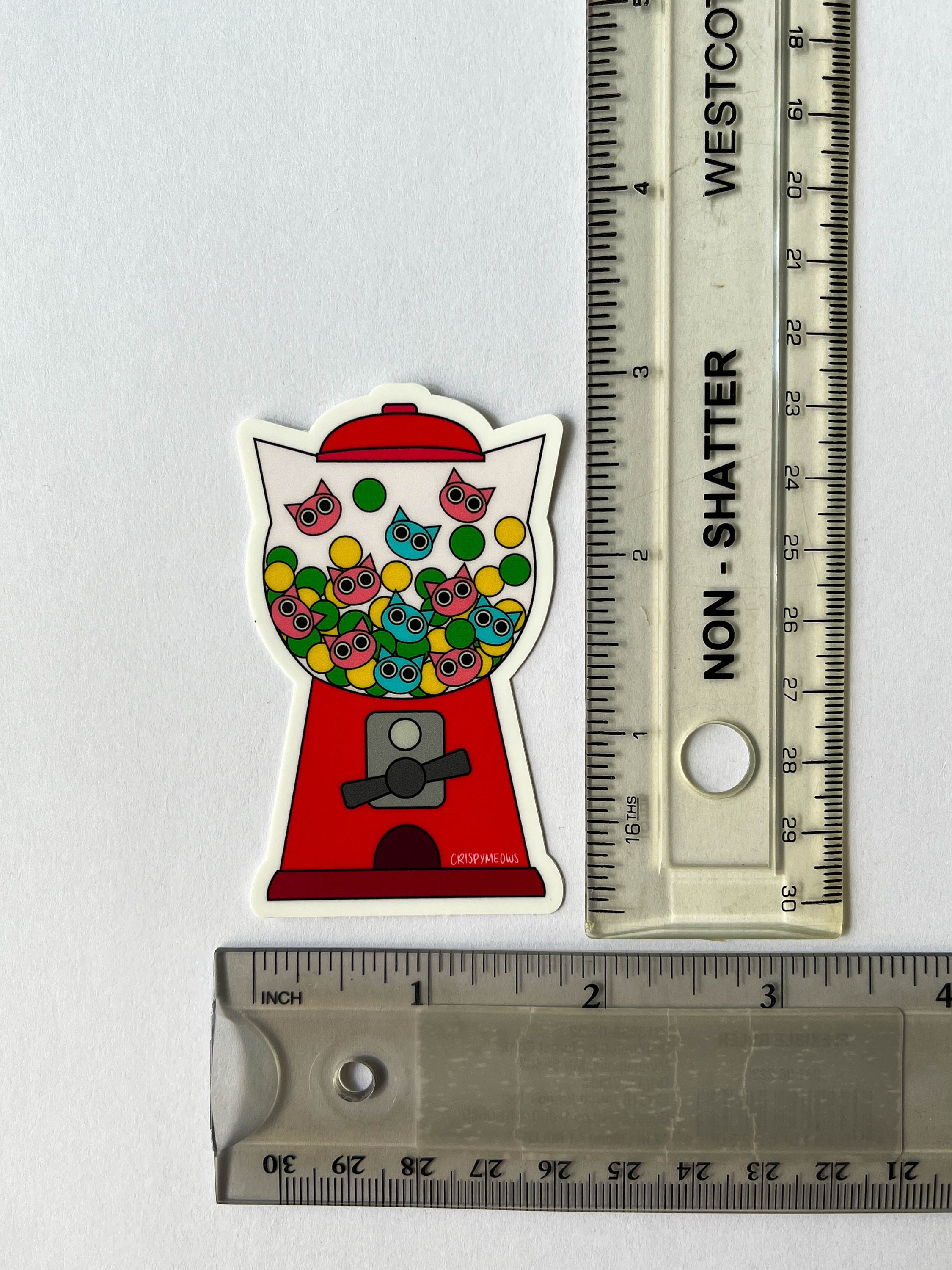 Gumball Machine Cat Sticker 90s Nostalgia Sticker Water - Etsy