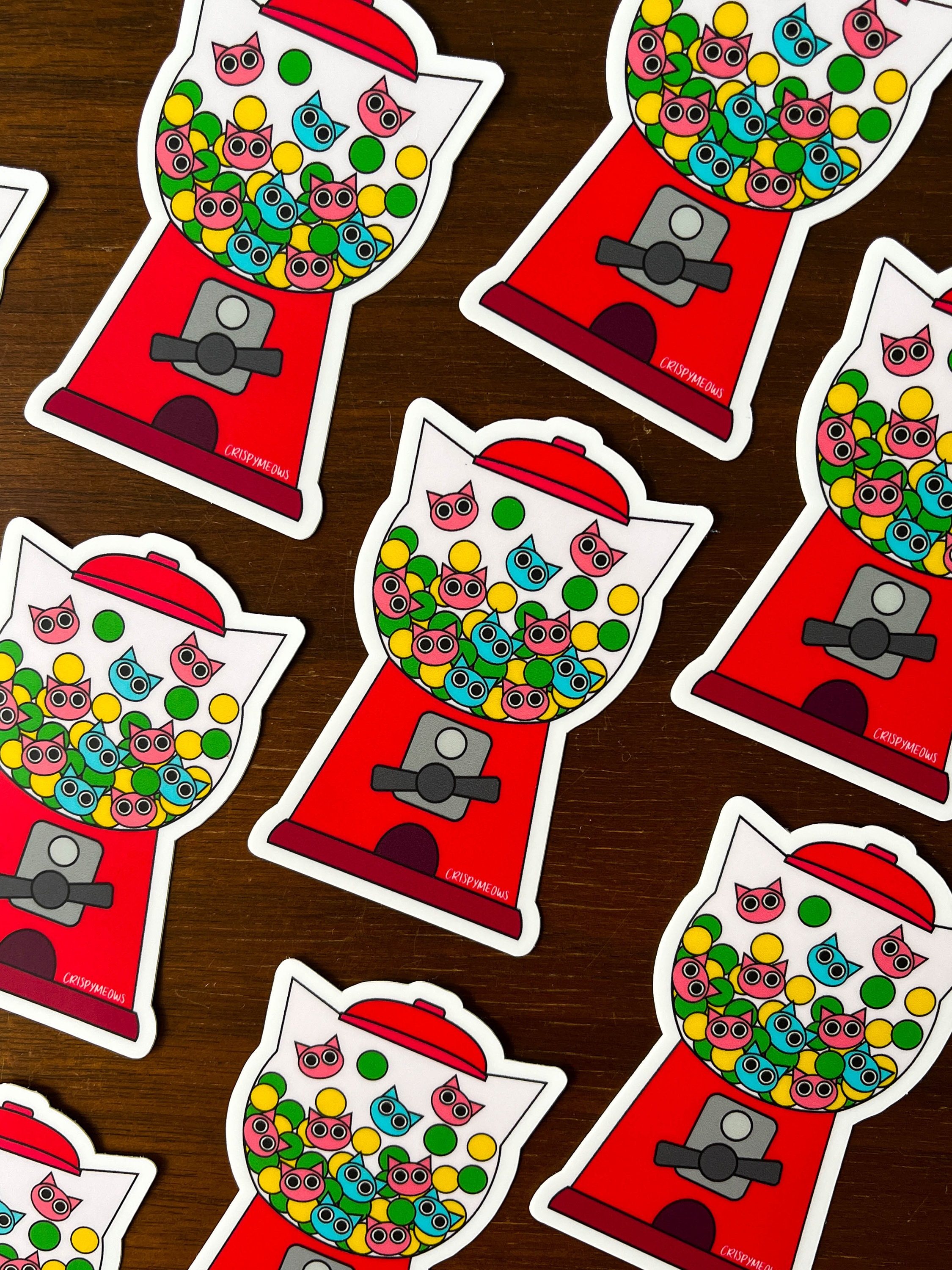 Gumball Machine Cat Sticker 90s Nostalgia Sticker Water - Etsy