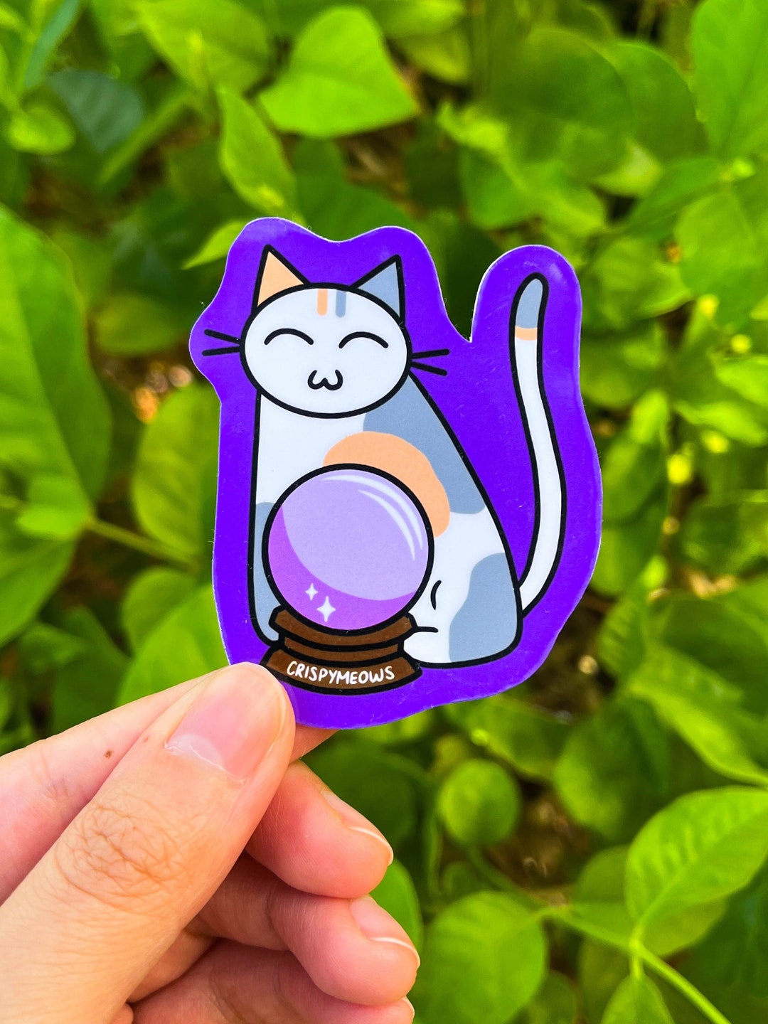 Cat's Crystal Ball Sticker • Fortune Teller Cat • Spooky Cat Sticker ...