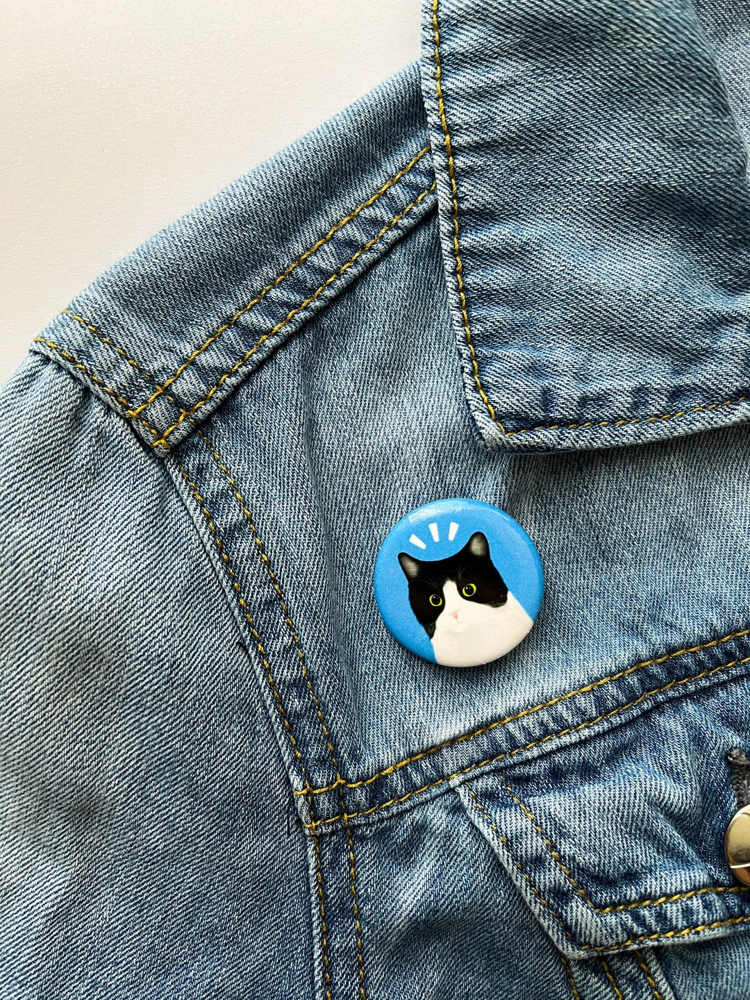 Cat is Shook Button Pin • Cute Button Pin • Perfect for Backpack • Gift ...