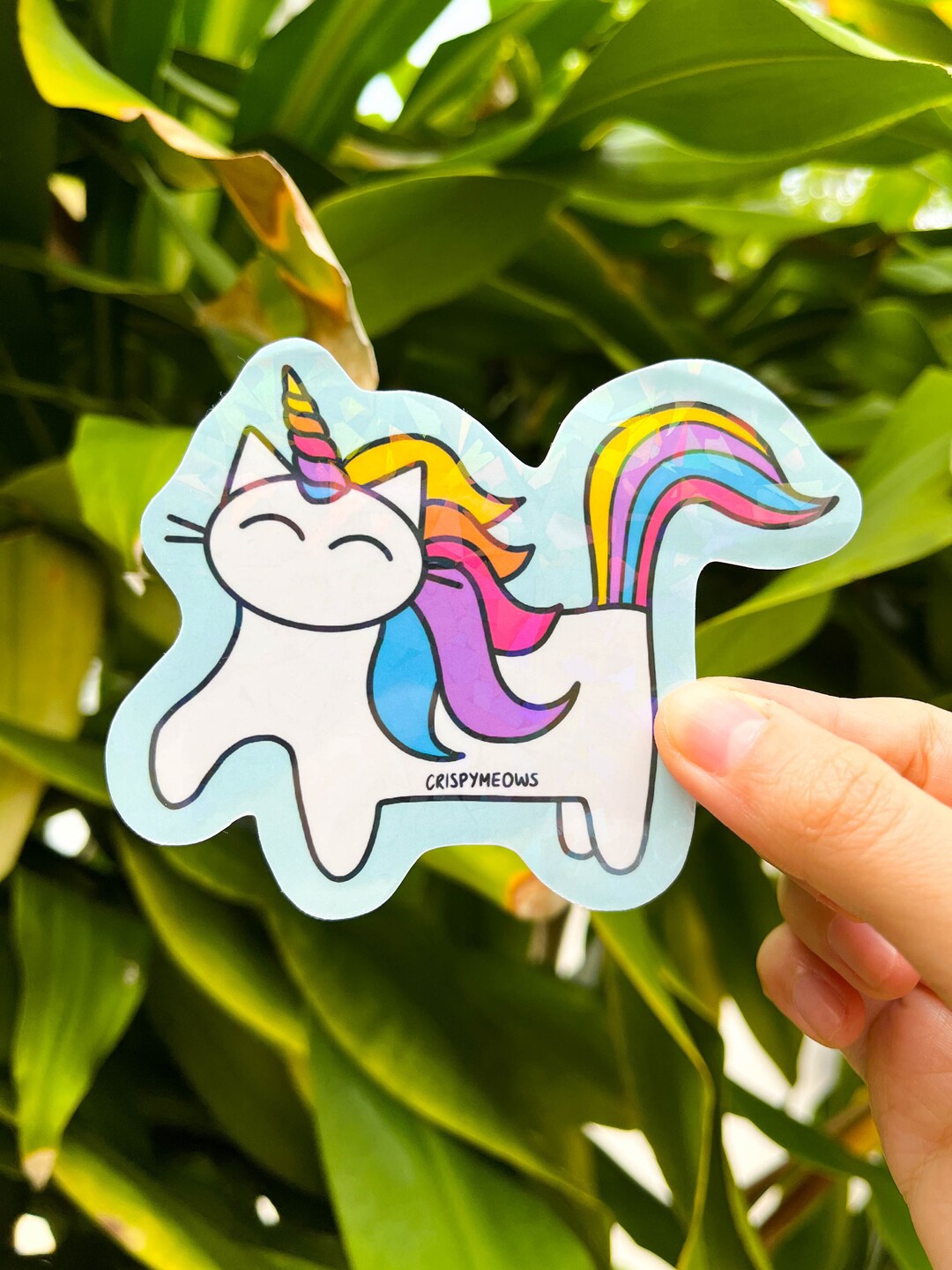 Caticorn Sparkly Sticker • Cat Unicorn Decal • Cute Stickers for Laptop ...