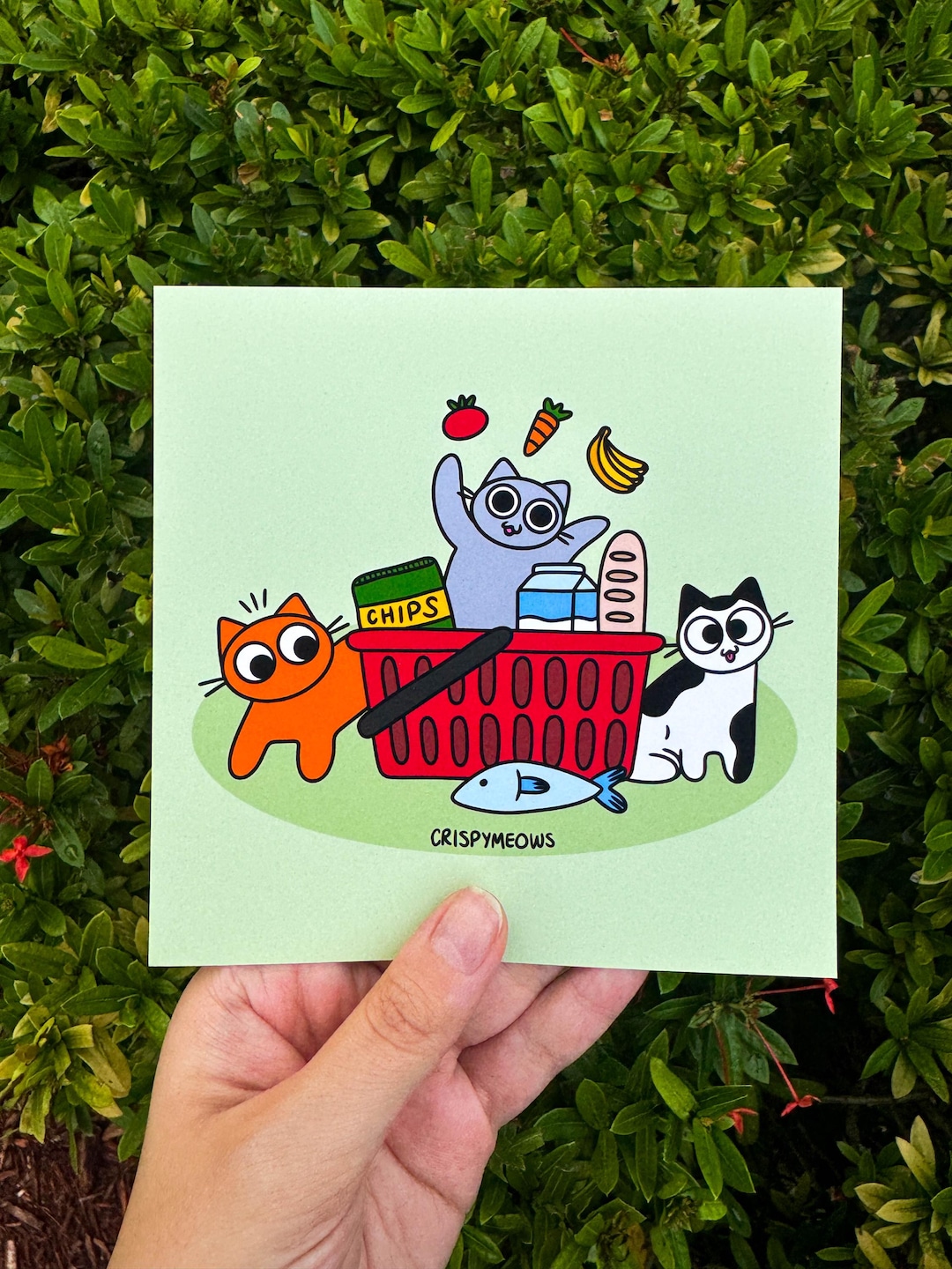 Grocery Shopping Spree Cats, 5 X 5 Print • Cute Art Print • Funny and ...