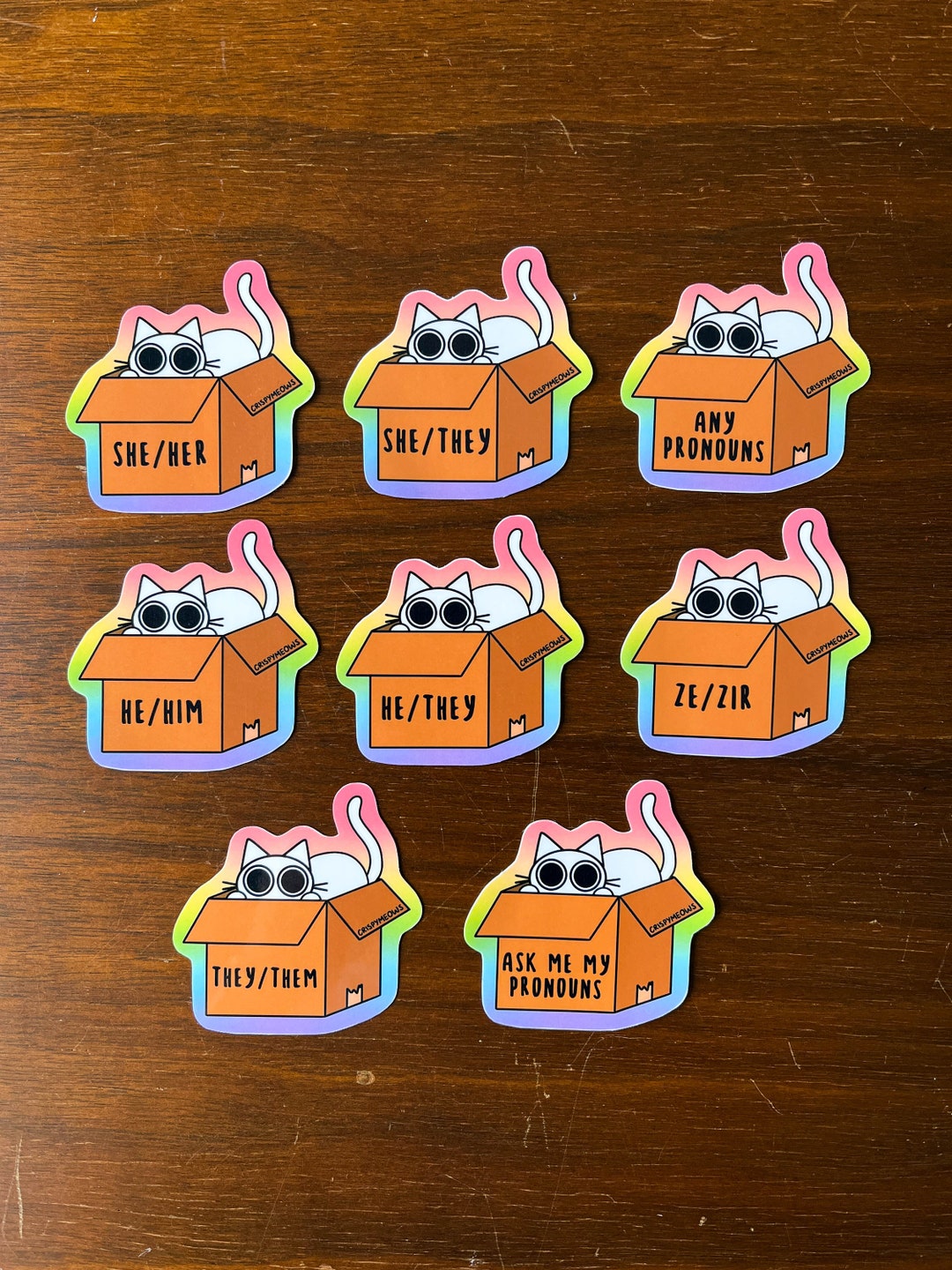 Pronoun Stickers • cat Stickers • Laptop Decal - Etsy