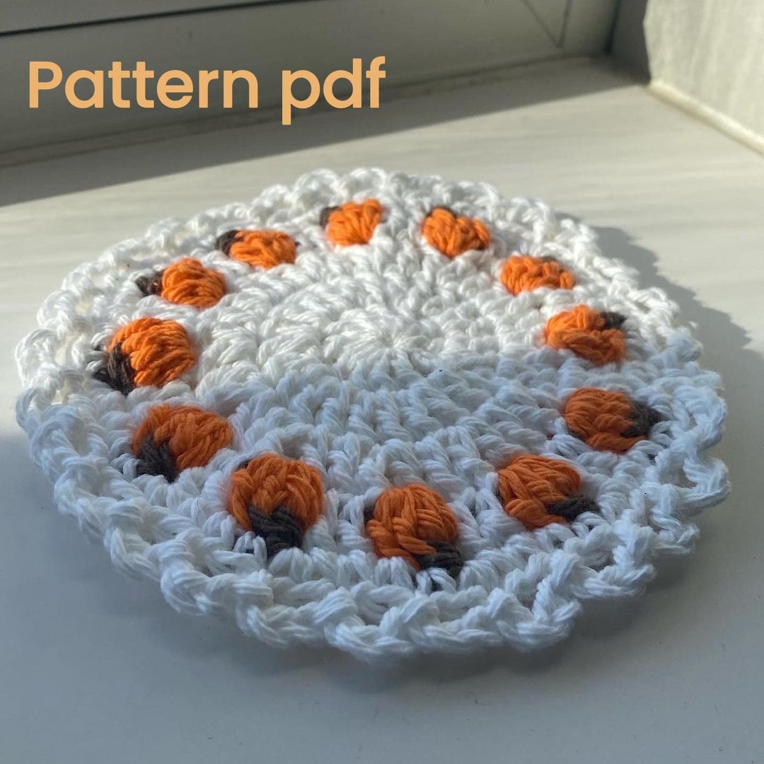 Pumpkin Coaster Crochet Pattern: Quick, Halloween and Fall Themed(pdf ...