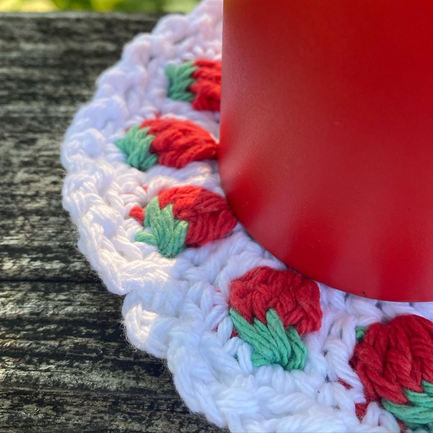 Strawberry Crochet Coaster Pattern, Cottage Core, Cute, and Easy - Etsy