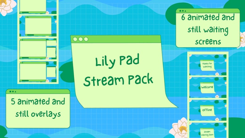 Lily Pad Animated Stream Overlay and Waiting Screens - Etsy