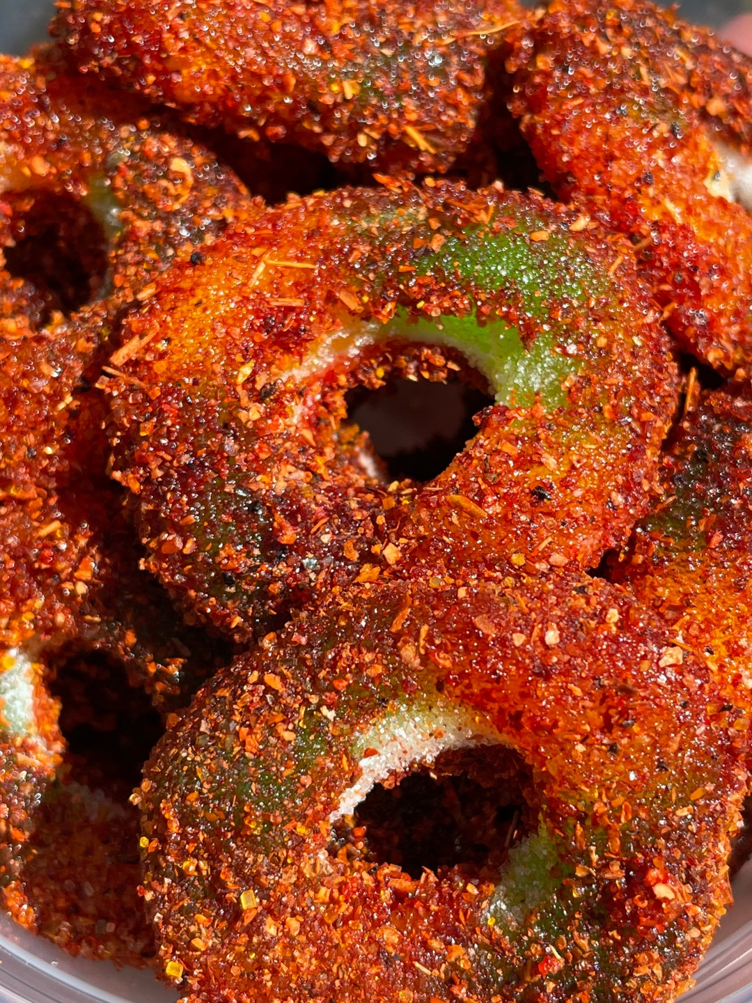 8oz~ Chili Chamoy Sour Apple Rings - Etsy