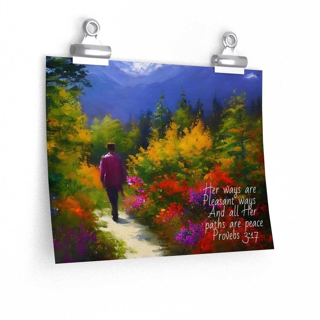 Art Print Bible Verse Wall Art Impressionist Landscape Print With ...