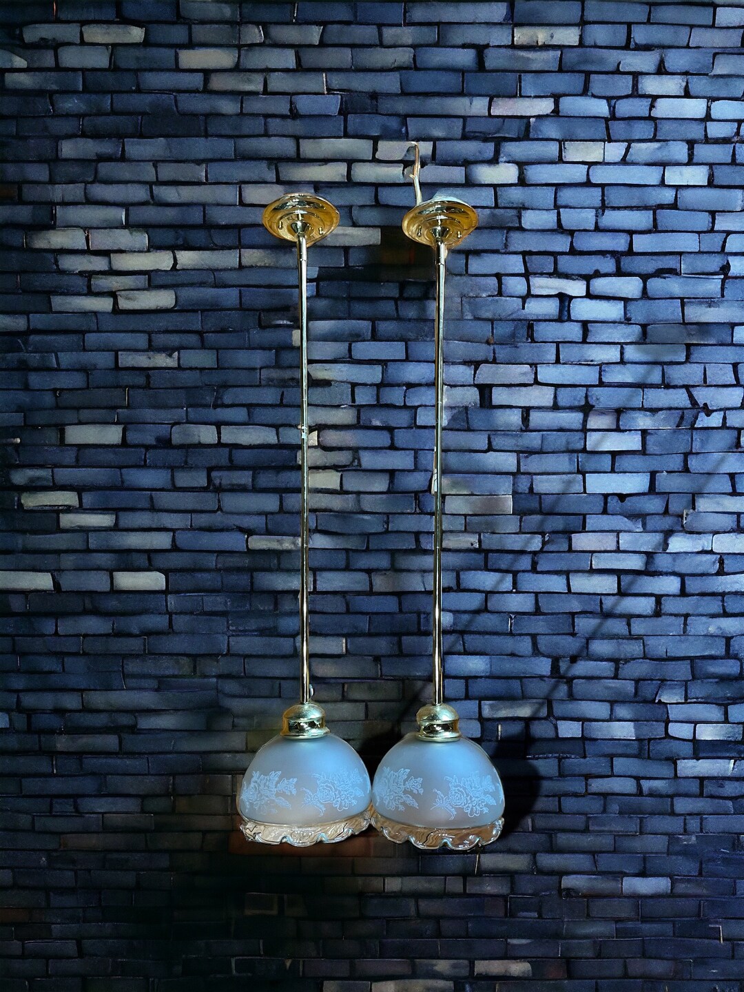 Art Nouveau Vianne French Art Glass Etched Glass Roses/ Vintage Pair of ...