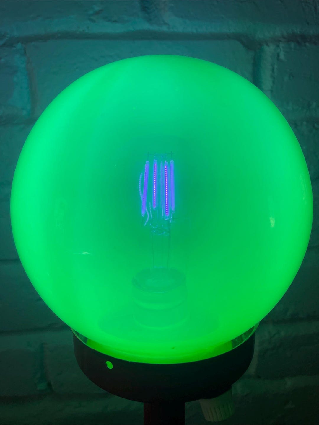 Vaseline Ouraline Uranium Glass Ball Shade Cast Iron/art Deco Art ...