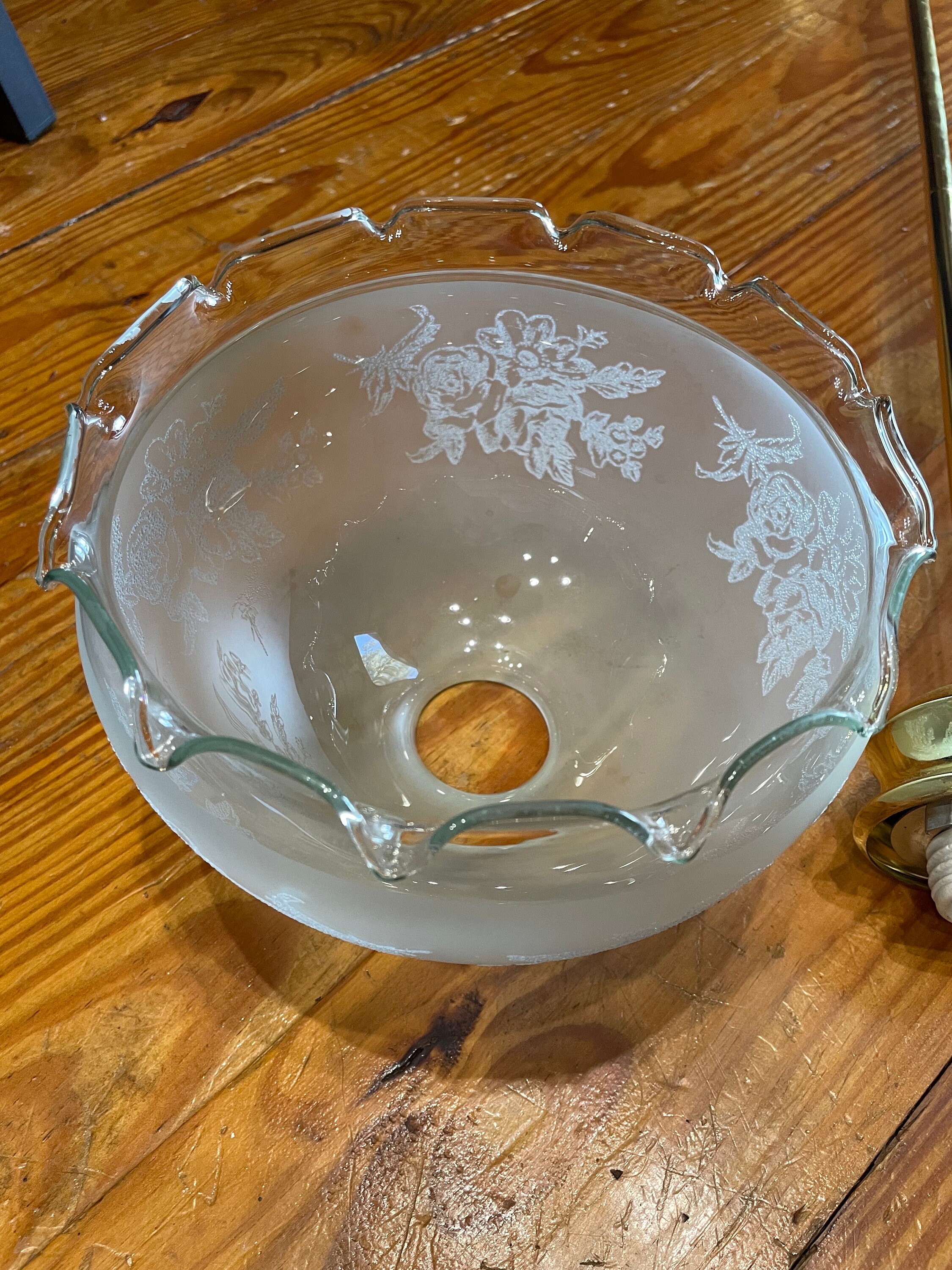 Art Nouveau Vianne French Art Glass Etched Glass Roses/ Vintage Pair of ...