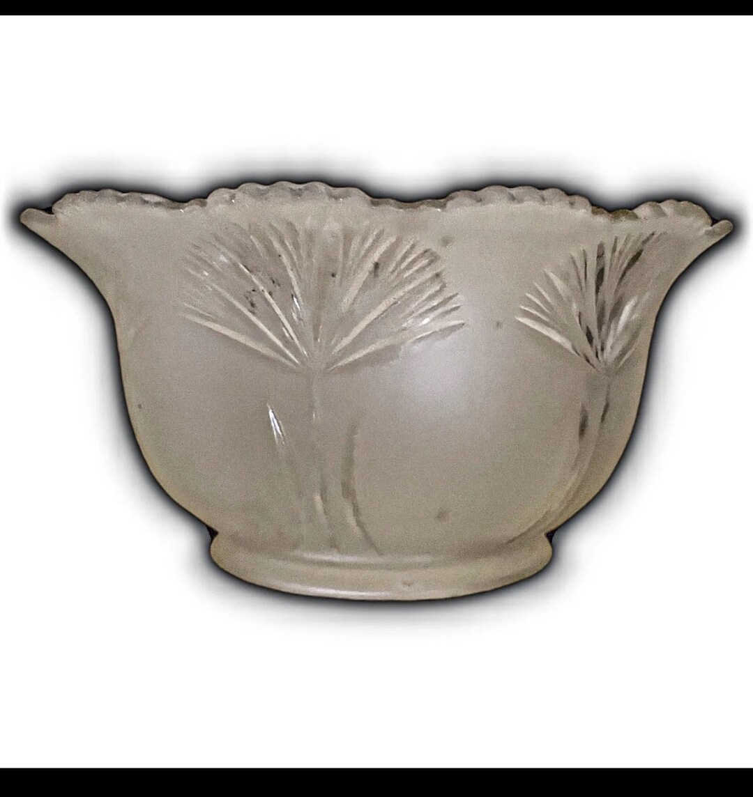 Pressed Glass Gas OIL Lamp Shade Banquet Parlor Lamp Banquet Lamp Shade ...