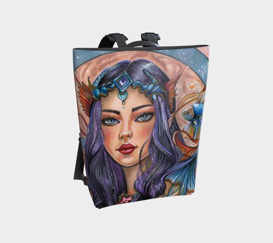 Siren & Siamese Fighting Fish Backpack: Vegan Leather Spirit Animal - Etsy