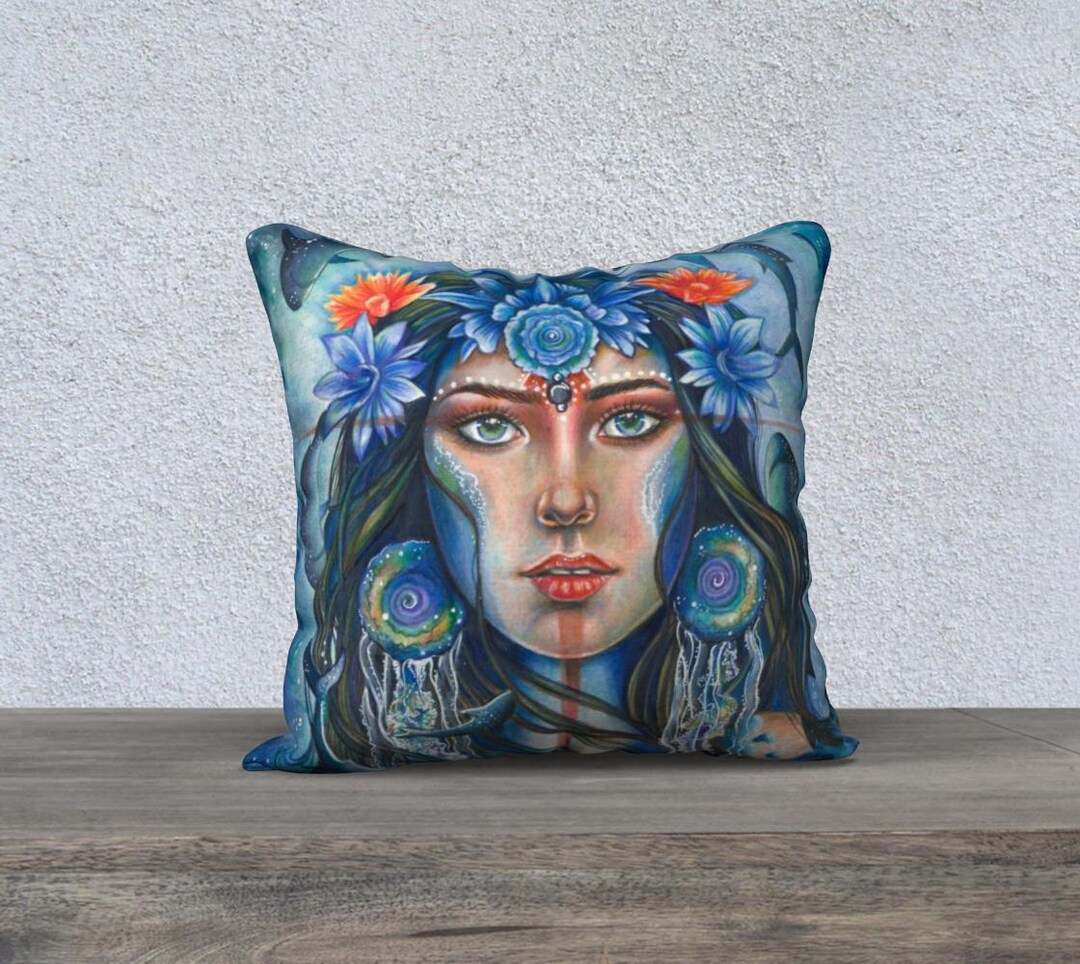 Siren & Siamese Fighting Fish Pillow Cover: Spirit Animal Design - Etsy