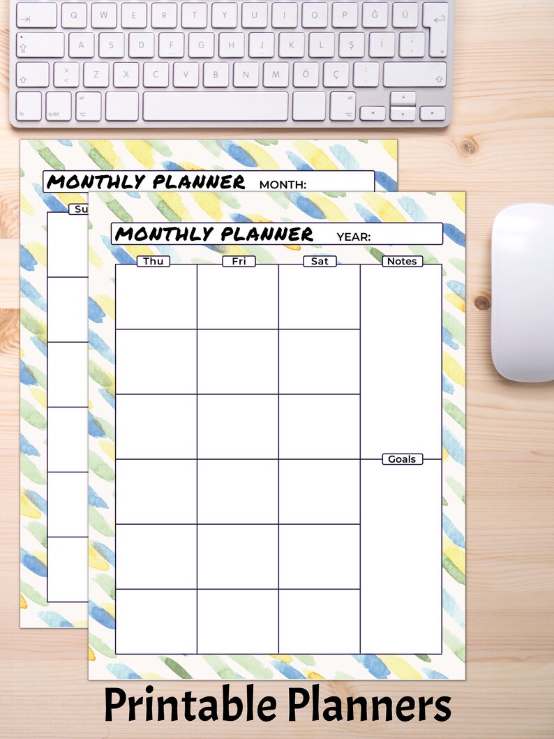 Printable Undated Planner - Daily, Weekly, Monthly, and Yearly Instant ...