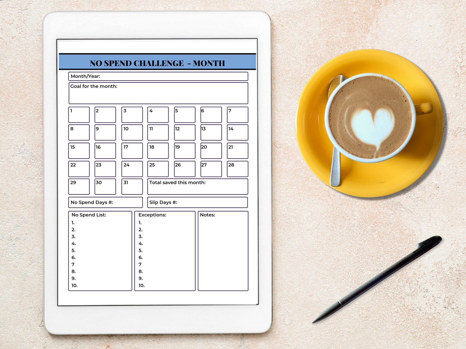 No Spend Challenge Worksheets and Workbook With Tips to Help You ...