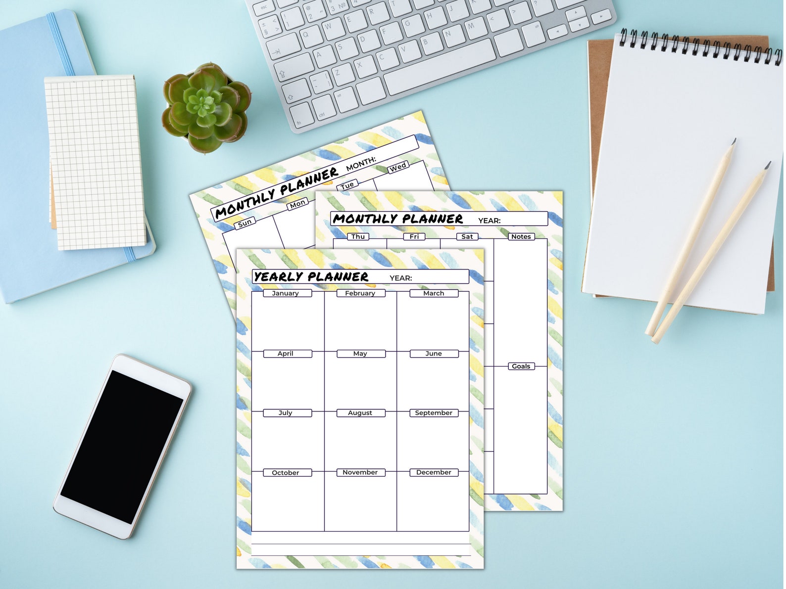 Printable Undated Planner Daily, Weekly, Monthly, and Yearly Instant ...