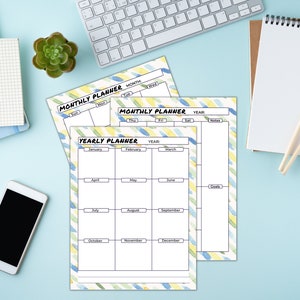 Printable Undated Planner - Daily, Weekly, Monthly, and Yearly Instant ...