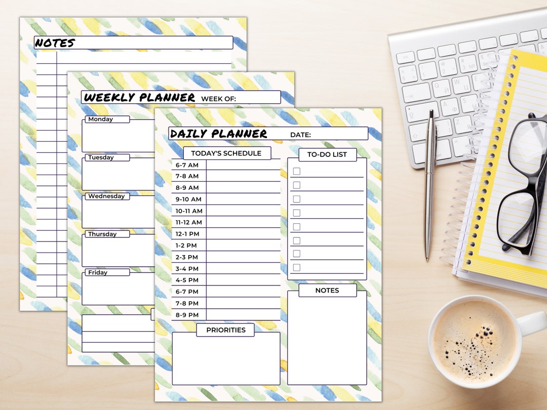 Printable Undated Planner - Daily, Weekly, Monthly, and Yearly Instant ...